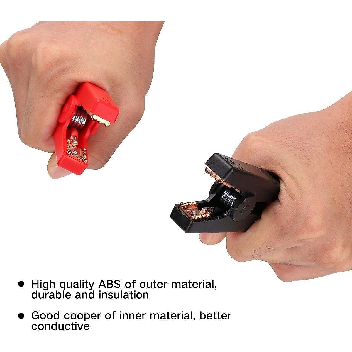 Portable Jumper Starter Clamps, 8AWG Automotive Emergency Jumper Cables for 12V Car Jump Starter