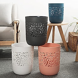 AECBUY Plastic Trash Cans Wastebasket Garbage Container Bin for Bathroom Bedroom Kitchen Craft Room Office 2Pcs Black White (Color : Black White)