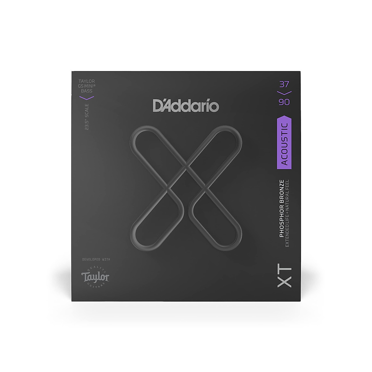 D'Addario Coated Acoustic Bass Guitar Strings - XTB3790GS - XT Bass Phosphor Bronze, Custom Light, GS Mini®, 37-90