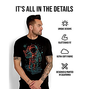 INTO THE AM Summer Islands Mens Graphic Tee - Cool Novelty Design Crewneck T Shirts for Guys (Olive Green, Large)