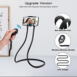 B-Land Lazy Gooseneck Cell Phone Holder for Bed Hands, Magnetic Phone Ring Holder for MagSafe,Adjustable Kickstand Finger Ring Grip
