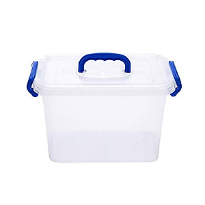 ZHENFAN Clear Storage Latch Box, 4.5 Quart Plastic Storage Bin with Locking Lids and Handle, 6-Pack