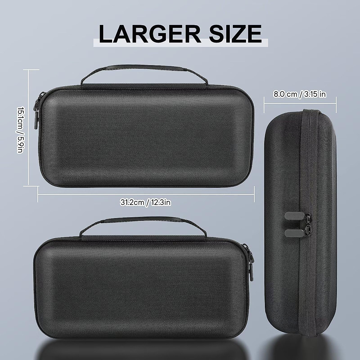 Gepicest Rog Ally Case Compatible with ASUS Rog Ally Handheld Console Gaming Accessories Carrying Bag Fit Original Charger Dock w/ Hard EVA Game Console Stand 2023 Traveling Storage Case-Flat Black