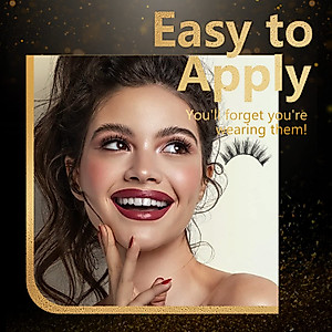 Larbois 7 Pairs False Eyelashes, Fluffy Dramatic Fake Eyelashes Strips Cross Soft Natural Faux Mink Lashes 3D Volume Reusable Wispy Lashes Pack