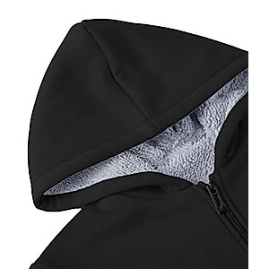 Little Beauty Hoodies for Men Zip Up Sweashirts Fleece Sherpa Lined Winter Wool Heavyweight Jacket