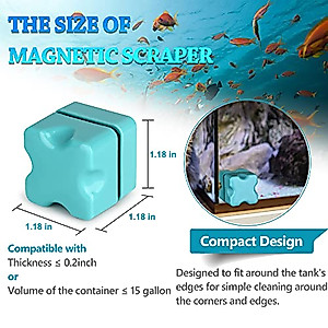 NEPTONION Magnetic Aquarium Fish Tank Glass Algae Scrapers Glass Cleaner Scrubber Clean [Compact, Scratch-Free, Non-Slip, Magnetizing] Mini