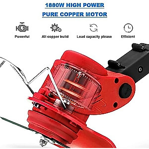 Handheld Cordless String Trimmer Small Household Lawn Mower Electric Grass Cutter Retractable Rod Equipped with Lithium Battery Charger (Size : Battery*1)