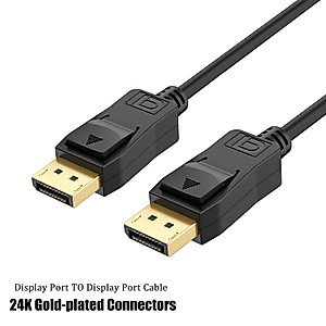 UVOOI DisplayPort Cable 15Ft, Display Port to Display Port Cable DP to DP 15' Cable 4K [1440p@144Hz, 4K@60Hz] - Black,Gold Plated
