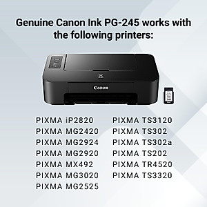 Canon PG-245 Compatible to MG2525,MG3020,TR4520/4522,TS202,TS302,TS3120/3122,TS3320/3322 Printers
