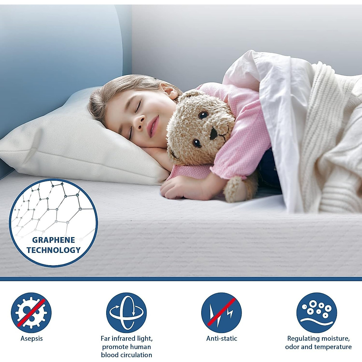 MLILY Queen Mattress, 10 Inch Memory Foam Mattress, Green Tea Queen Size Mattress in A Box, Medium Firm Mattress Queen for Pressure Relieving, CertiPUR-US Certified