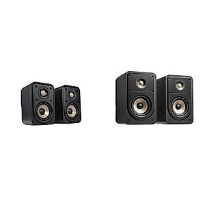Polk Audio ES10 Surround Wall Mount Speakers, Black & Polk Audio ES15 Wall Mount Bookshelf Speaker, Black