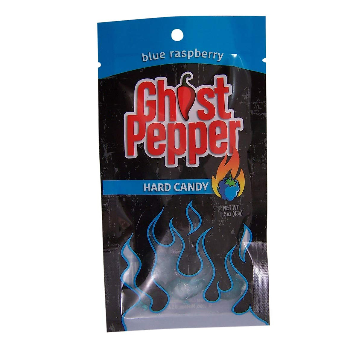Spicy Ghost Pepper Cherry Flavored Hard Candy, 1.5 Ounce (Blue Raspberry)