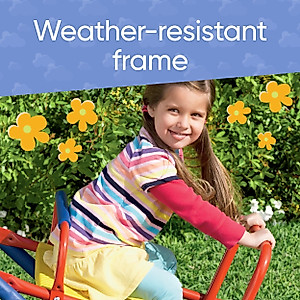 Kid's Metal Rocking Seesaw Teeter Totter with Handlebars, Weather Resistant Backyard Playground Equipment, Max Weight 140 lbs