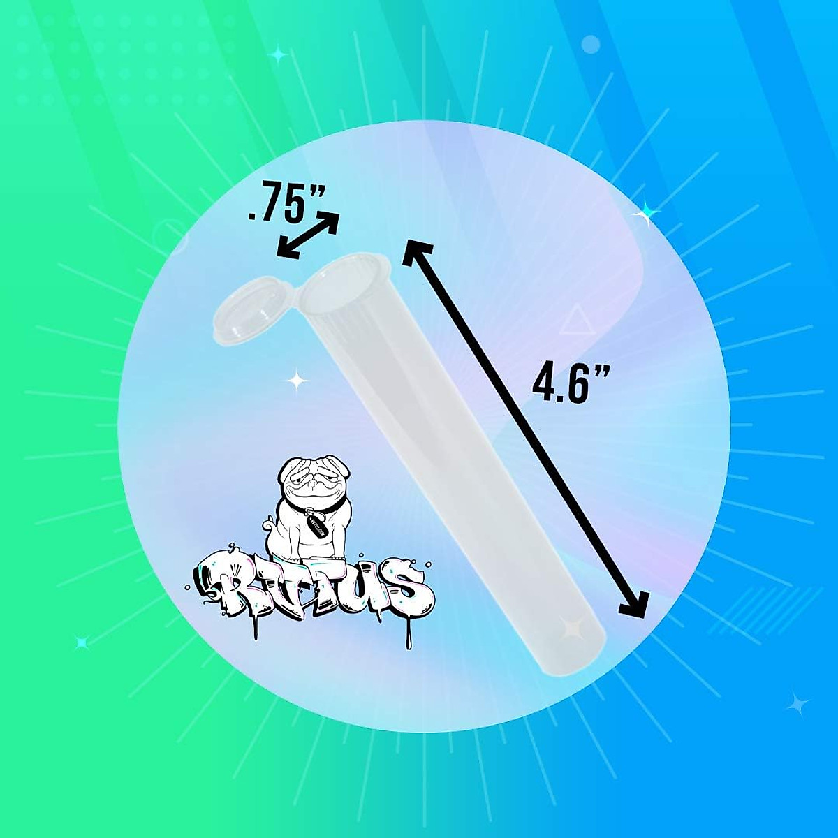 RVTUS TUBES 100 Pack Tubes | 109 MM, Squeeze Top, Child Proof, Air-Tight Lid, Eco-Friendly BPA-Free Plastic Container | Clear