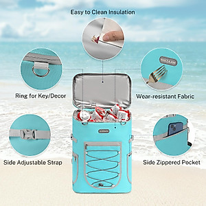 VKKZAAW Cooler Backpack,36Cans Backpack Cooler Insulated Leak Proof Waterproof Soft Sided Cooler Bag,Beach Camping Cooler,Light Weight Travel Cooler Lunch Backpack for Hiking Shopping