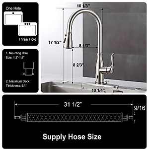 GUUKAR Touchless Kitchen Faucet with Pull Down Sprayer, Motion Sensor Smart Hands-Free Automatic Single Handle Kitchen Sink Faucet, Stainless Steel Brushed Nickel Finish
