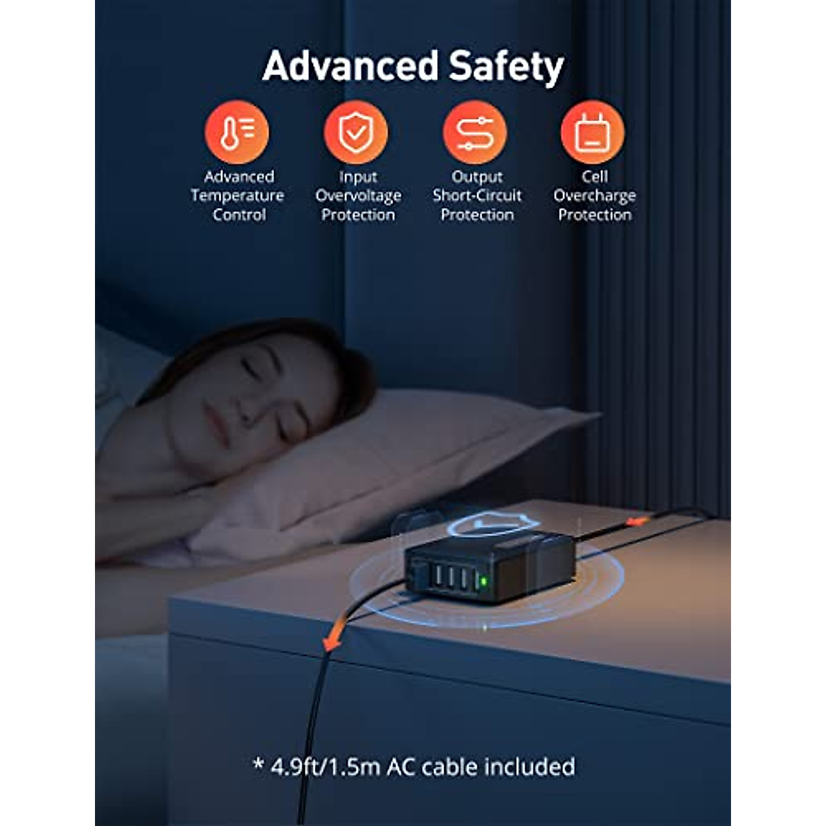 USB Charger Block, Evatronic 60W 12A 6-Port USB Charging Station Desktop USB Charging Hub with Multiple Port Compatible with iPhone 14 13 12 Pro Max Mini 11 X SE iPad Pro Air Galaxy S21 Tablet Black