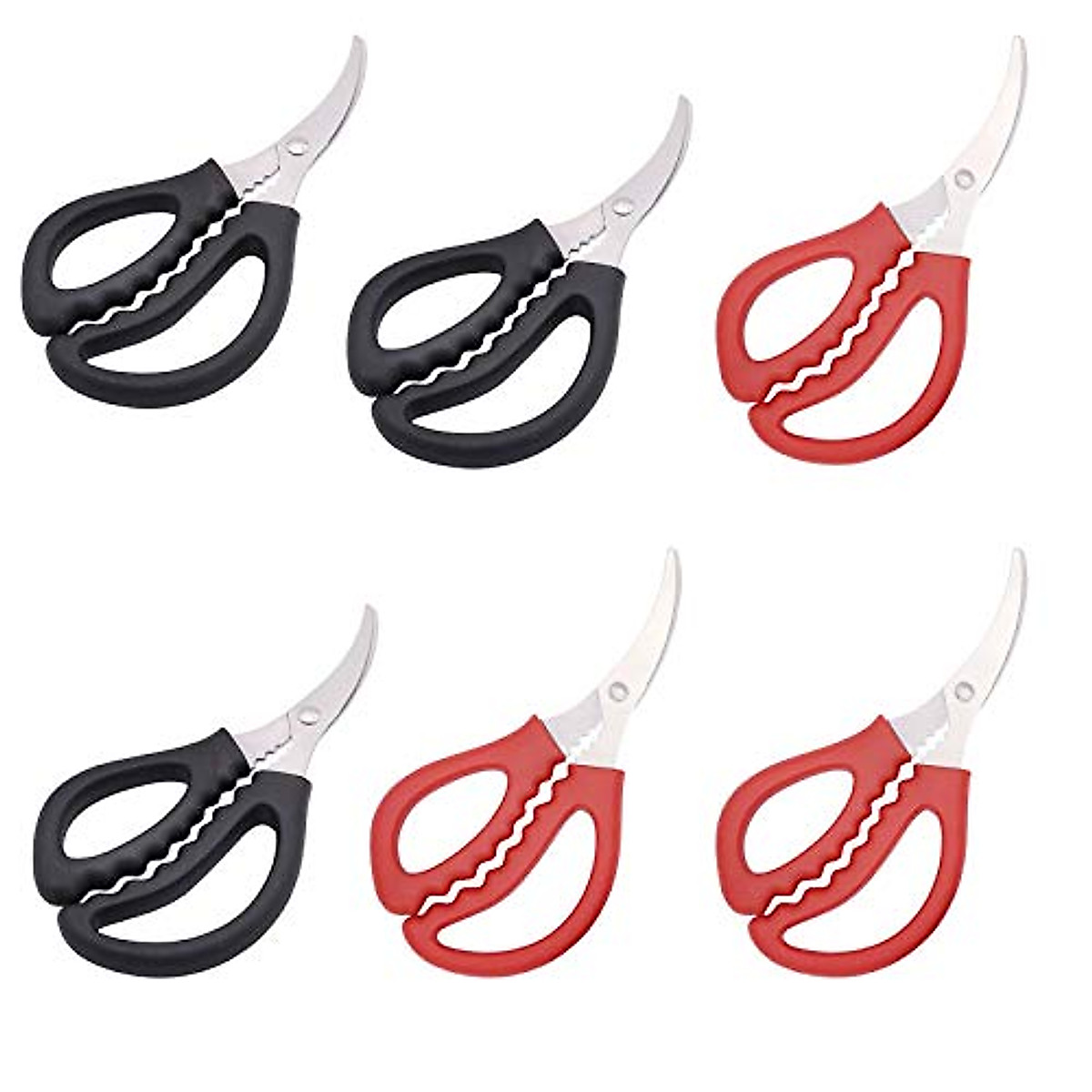 6Pak Stainless Steel Seafood Scissors for Kitchen Seafood Fish Crab Shrimp Lobster Multifunction Seafood Shears Tool