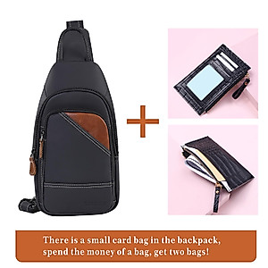 YUAN FAN Mens Crossbody Bag Shoulder Casual Daypacks Chest Bags,Genuine Leather Small Sling Bag for Travel