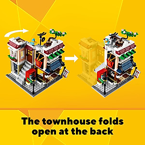 LEGO Creator 3 in 1 Downtown Noodle Shop House, Transforms from Noodle Shop to Bike Shop to Arcade, Modular Building Set, Toy Gift for Kids 8 Years and Up, 31131