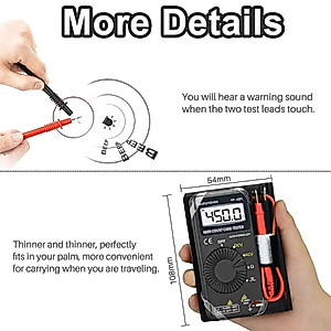 Mini Digital Multimeter AP-4201 Auto-Ranging with AC/DC Voltage,Current,Resistance,Capacitance,Diode and Audible Continuity Test Continuity Buzzer for Electrical Troubleshoot Home Industry (Black)