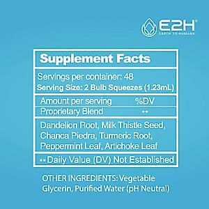 Milk Thistle Extract for Liver Cleanse Detox & Repair - Herbal Liver Support Supplement with Artichoke Extract, Dandelion Root, Chanca Piedra, and More - 2 Fl Oz by E2H