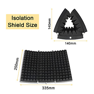 MSIZOY Curved Foldable Studio Recording Microphone Isolation Shield Condenser Mic High Density Sound Absorbent Foam with Metal Panel for Recording Podcasting Singing Broadcasting (3-Panel)
