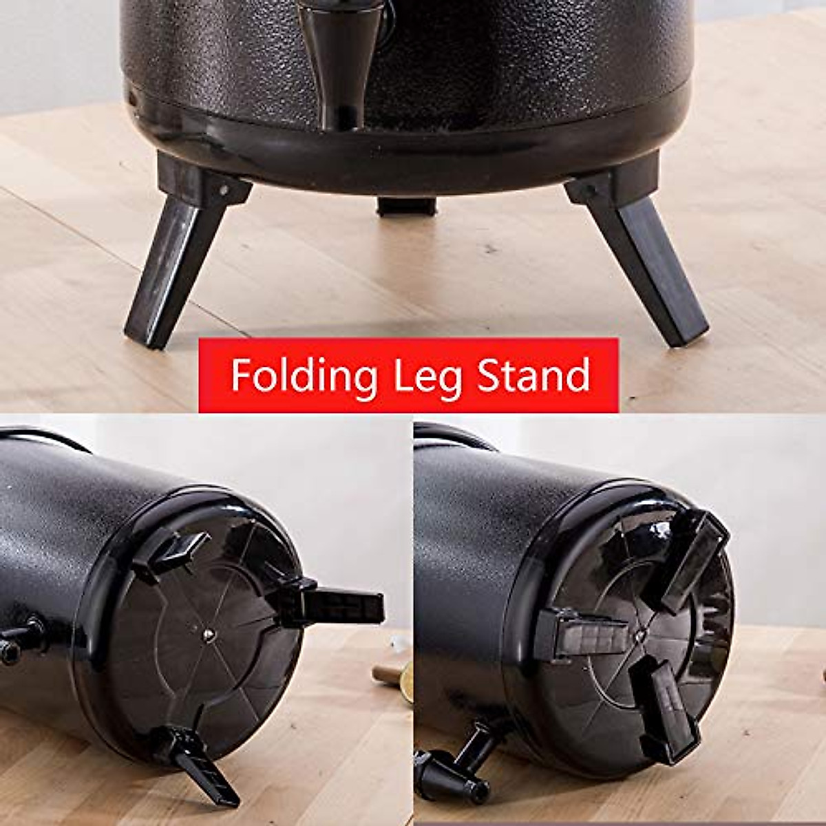 Stainless Steel Insulated Beverage Dispenser 12 Liter/3.17 Gallon with Spigot for Hot Tea & Coffee, Cold Milk, water, juice in parties, offices, Soup Family Party，weddings(Black)