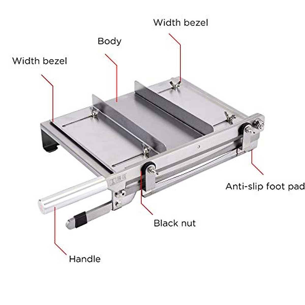 IHAYNER Slicer Cutter 13.5 Inch Cheese Slicer Cutter 430 Stainless Steel Bone Cutter Guillotine Sausage Ham Biltong Jerky Slicer