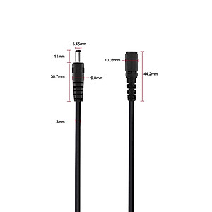 USHANLIN DC Power Splitter Security Camera Power Splitter 12V CCTV Power Cable (1 Female to 2 Male 5.5mm X 2.1mm, 5Pack)