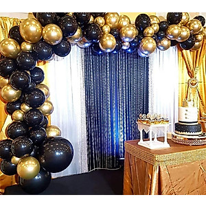 121 Pack Navy Blue Balloons Garland Kit Gold Balloons Different Sizes 18/12/10/5 Inch Party Balloon Kit Chrome Gold Balloons for Wedding Graduation Baby Shower Birthday Christmas Party Decoration