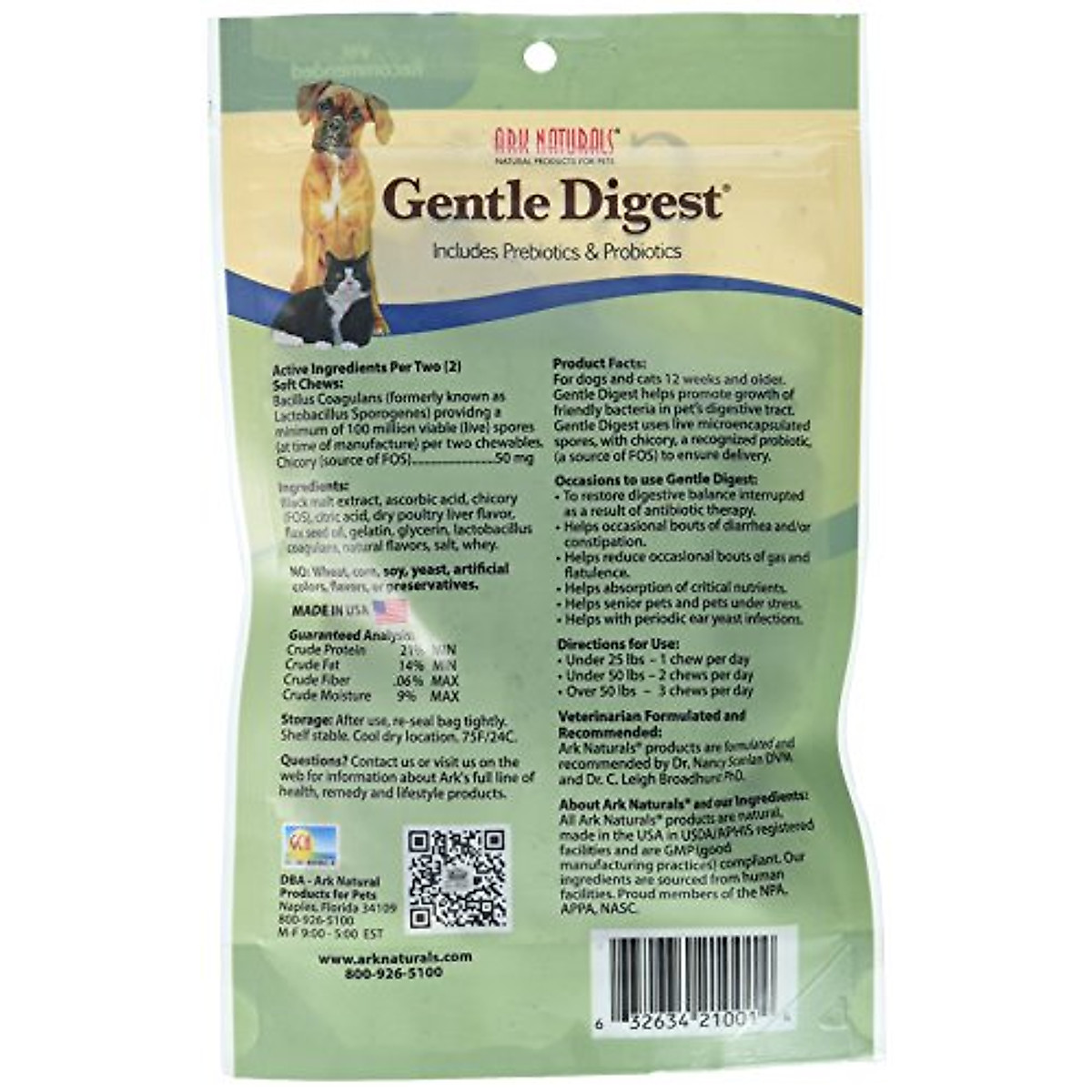 ARK Naturals Gentle Digest,CAT&Dog,CHW, 3.2 FZ -Pack of 3
