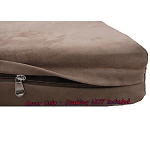 Dogbed4less DIY Pet Bed Pillow Brown Microsuede Duvet Cover and Waterproof Internal case for Dog at 55X37X4 Inch - Covers only