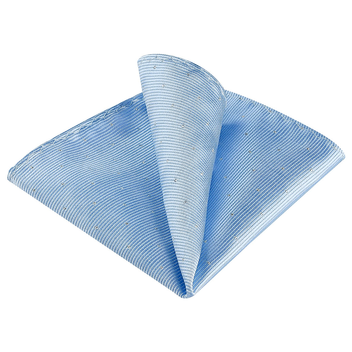 Allegra K Men's Pocket Squares Classic Satin Polka Dots Solid Color Handkerchiefs for Wedding Business One Size Sky Blue