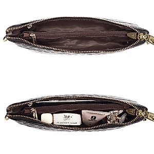 FEIMINA Leather Wristlet Clutch Wallet Purses Small Crossbody Bags for Women, Leather and Adjustable Strap Christmas Gifts for Girls