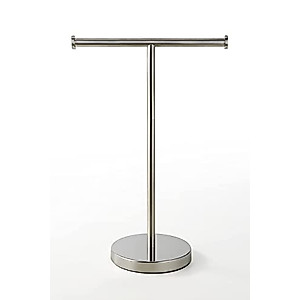 SunnyPoint Elite Heavy Weight Countertop Hand Towel Rack and Accessories Jewelry Stand; 16.5" Height (Satin Nickel, Stainless Steel Base)