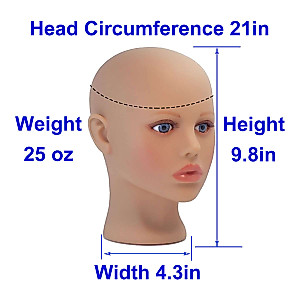 Seedollia Realistic Mannequin Head for Wigs Hat Stands for Display Glasses Holder Stand Headphone Stand Headband Display African American
