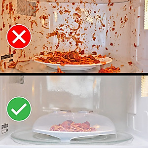 HOVER COVER Magnetic Microwave Splatter Cover, Clear Microwave Cover for Food - Vented & Magnetic Microwave Food Cover, 12-inch, BPA-Free - Gray