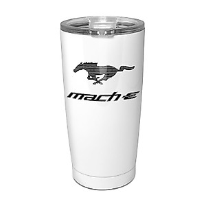 iPick Image for Ford Mustang Mach-E in Full-Color 20 oz Dual-Wall Insulated Stainless Steel White Travel Tumbler
