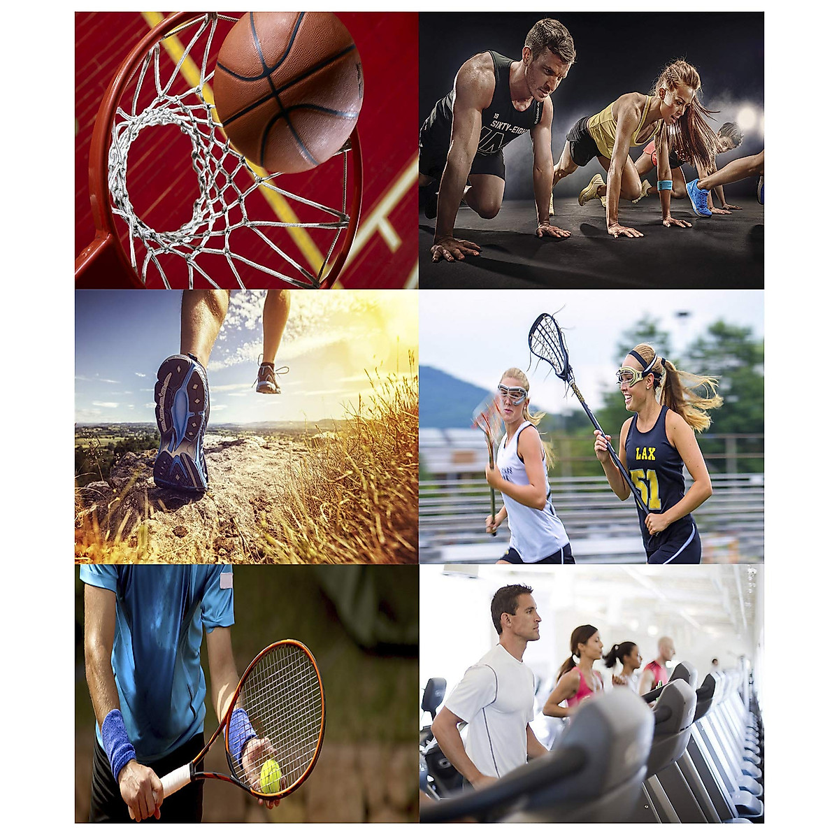 1SOCK2SOCK 6 Pack Performance Cotton Cushion Crew Athletic Sport Socks Moisture Wicking Arch Support Band Black