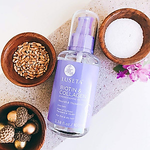 Luseta Biotin & Collagen Hair Growth Set: 16.9oz Shampoo, 16.9oz Conditioner, 3.38oz Serum, and 16.9oz Mask