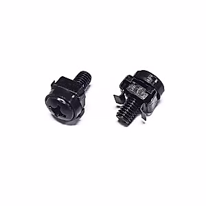 Monoprice M5 x 16mm Rack Mount Cage Nuts, Screws and Washers, 50 Sets - Black, Zinc Plated, for Cabinet or Server Racks Tapped with 10/32 Universal Square Hole Rails