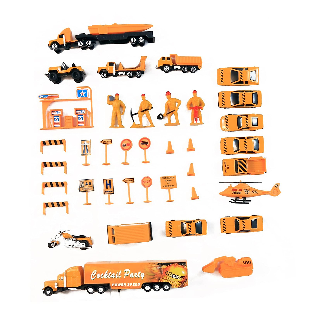 KidPlay 50pc Diecast Cars Urban City Construction Toys Play Set for Kids