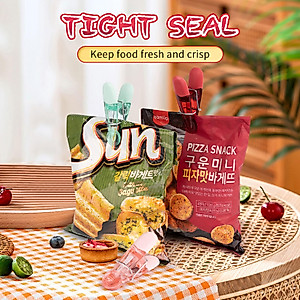 VNDUEEY Chip Clips, 12 Pack Magnetic Bag Clips, Strong Grip Food Clips Magnetic Chip Clips, Bag Clips for Food Packages, Snack Sealing Clips for Kitchen and Office - Multicolor