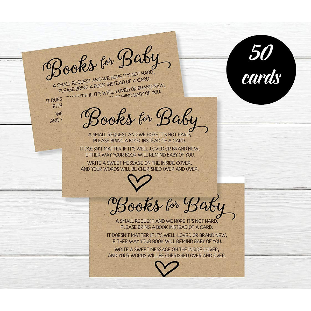 All Ewired Up 50 Gender Neutral Kraft Baby Shower Book Insert Request Cards (50-Cards)