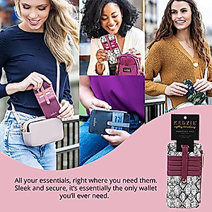 KEDZIE Essentials Only Women's Zippered Wallet in Vegan Leather Small Card Holder Wallet Exterior ID Window - Teal