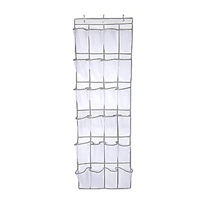 Isabelvictoria 24 Large Mesh Pockets Non-Woven Hanging Storage Bag Behind Doors Space Saving Shoes Rack Household Accessories