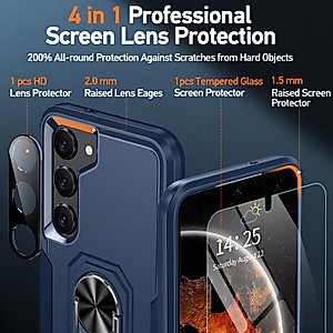 Oneagle for Samsung Galaxy S23+ Plus Case[4 in 1], Samsung S23+ Plus Phone Case 5G with [360° Rotatable Kickstand Ring][1X Lens Protector & 1X Screen Protector] Shockproof Case for S23 Plus 6.6 inch