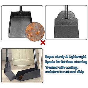 SCENEREAL Dog Poop Scooper - Tray & Spade Set, Metal Pooper Scooper for Large and Small Dogs, Pet Waste Removal Scoop with No Bending Detachable Handle for Yard