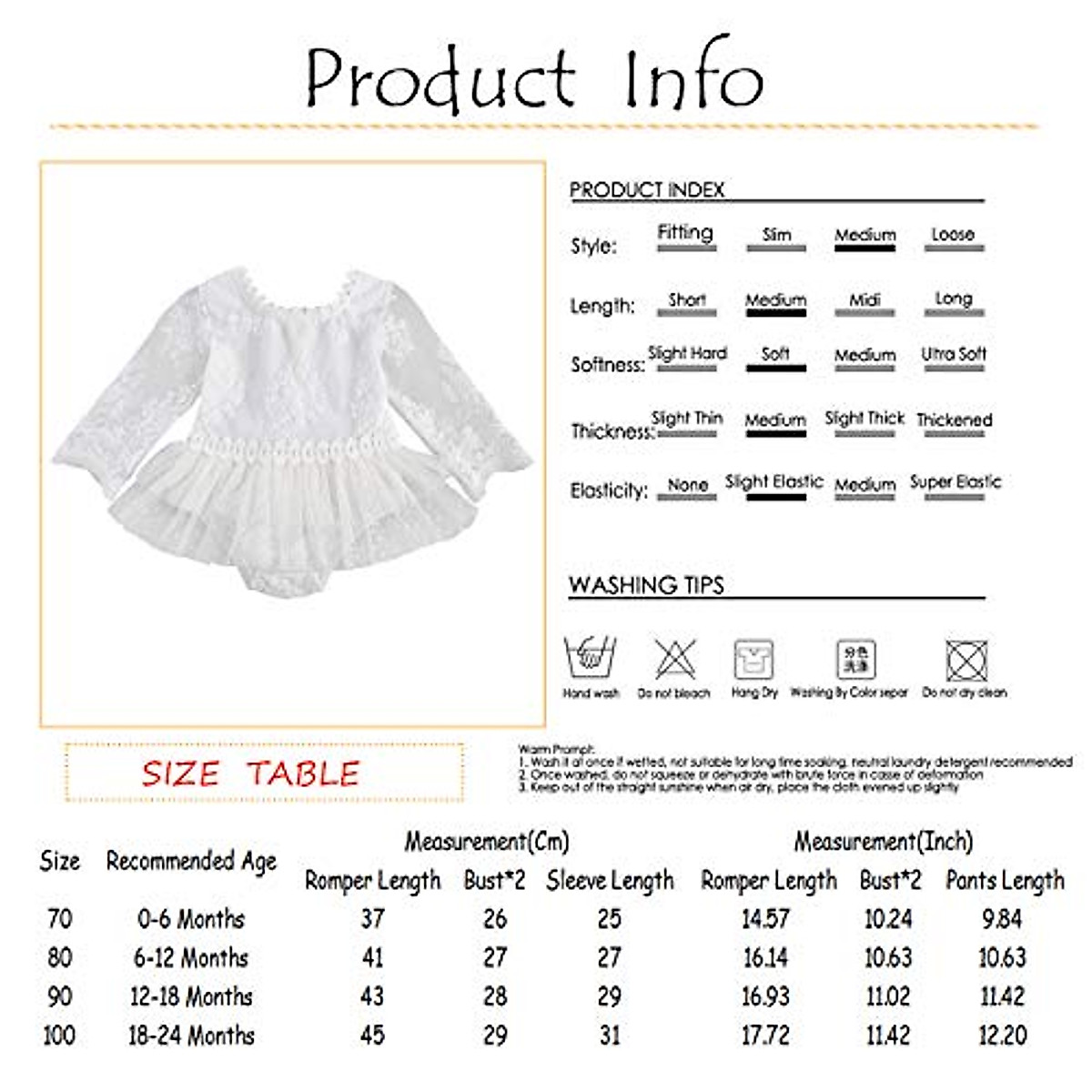 Kayotuas Newborn Infant Baby Girls Butterfly Sleeve Romper Clothes Ruffle Lace Bodysuit Tutu Dress Jumpsuit Princess Outfit (White Long-Sleeve #2, 0-6 Months)